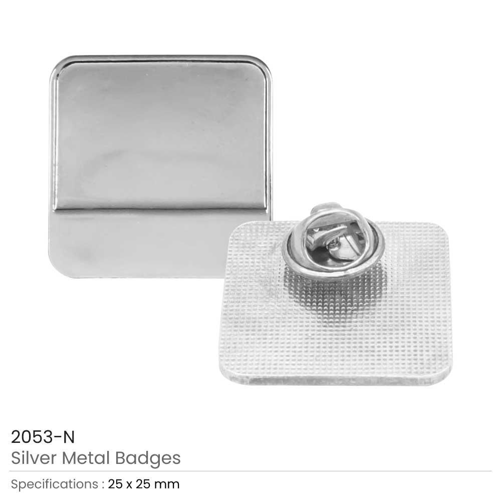 Square Metal Badges with Butterfly Clutch | Promotional Gifts Suppliers ...
