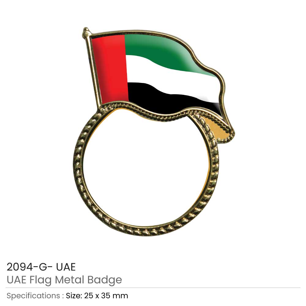 UAE Flag Metal Badges | Promotional Gifts Suppliers in Dubai