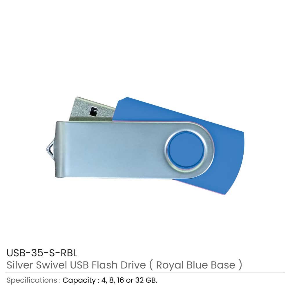 Silver Swivel USB Flash Drives | Promotional Gifts Suppliers in Dubai
