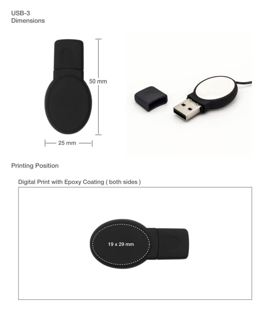 Oval Black Rubberized USB | Promotional Gifts Suppliers in Dubai